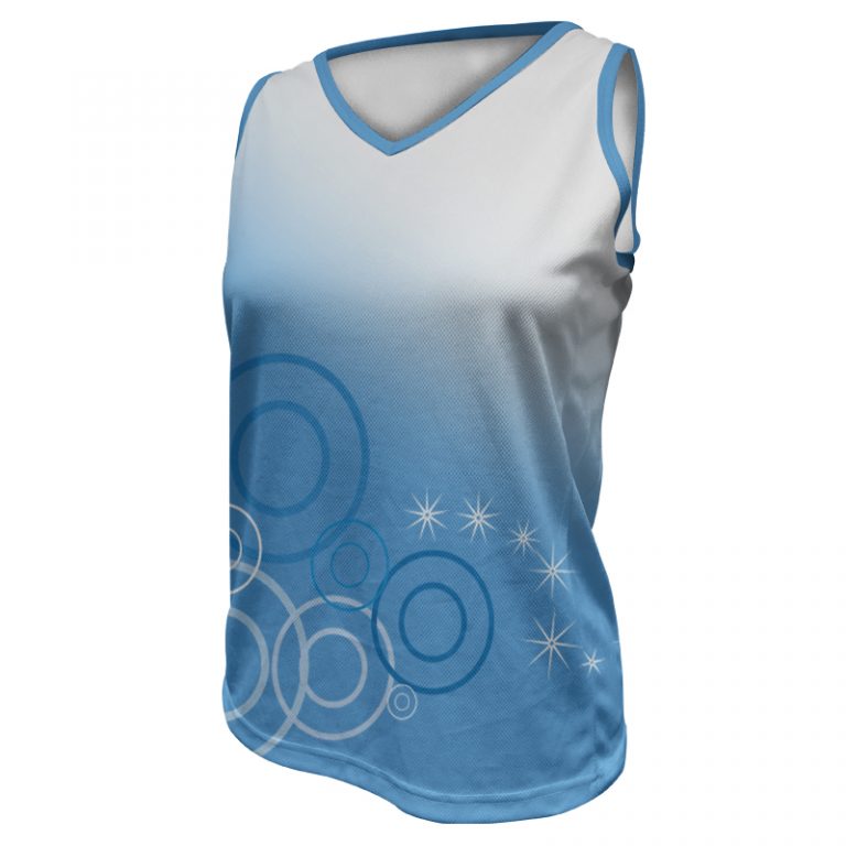 Ladies Custom Dancewear V Neck Singlet - With Side Panels - Red Oak ...